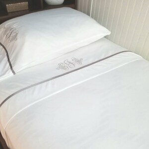 Monogrammed Sheet Set Custom Embroidery Monogrammed Personalized Sheets ...
