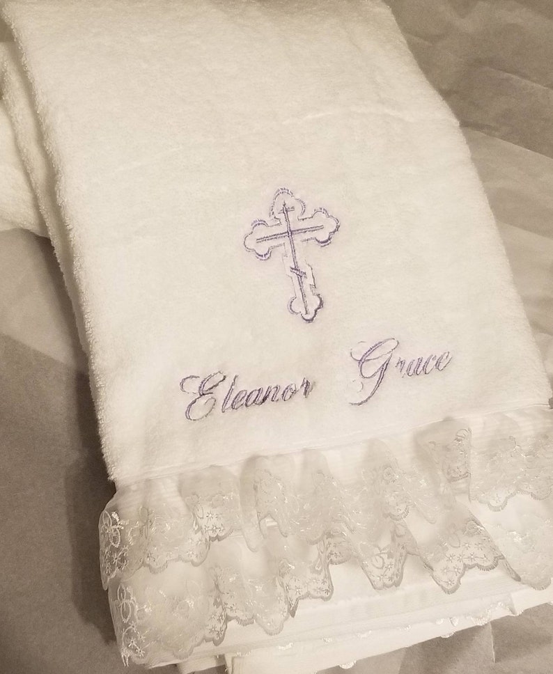 Personalized Baptism Towels and Oil Sheet for Greek Orthodox | Etsy
