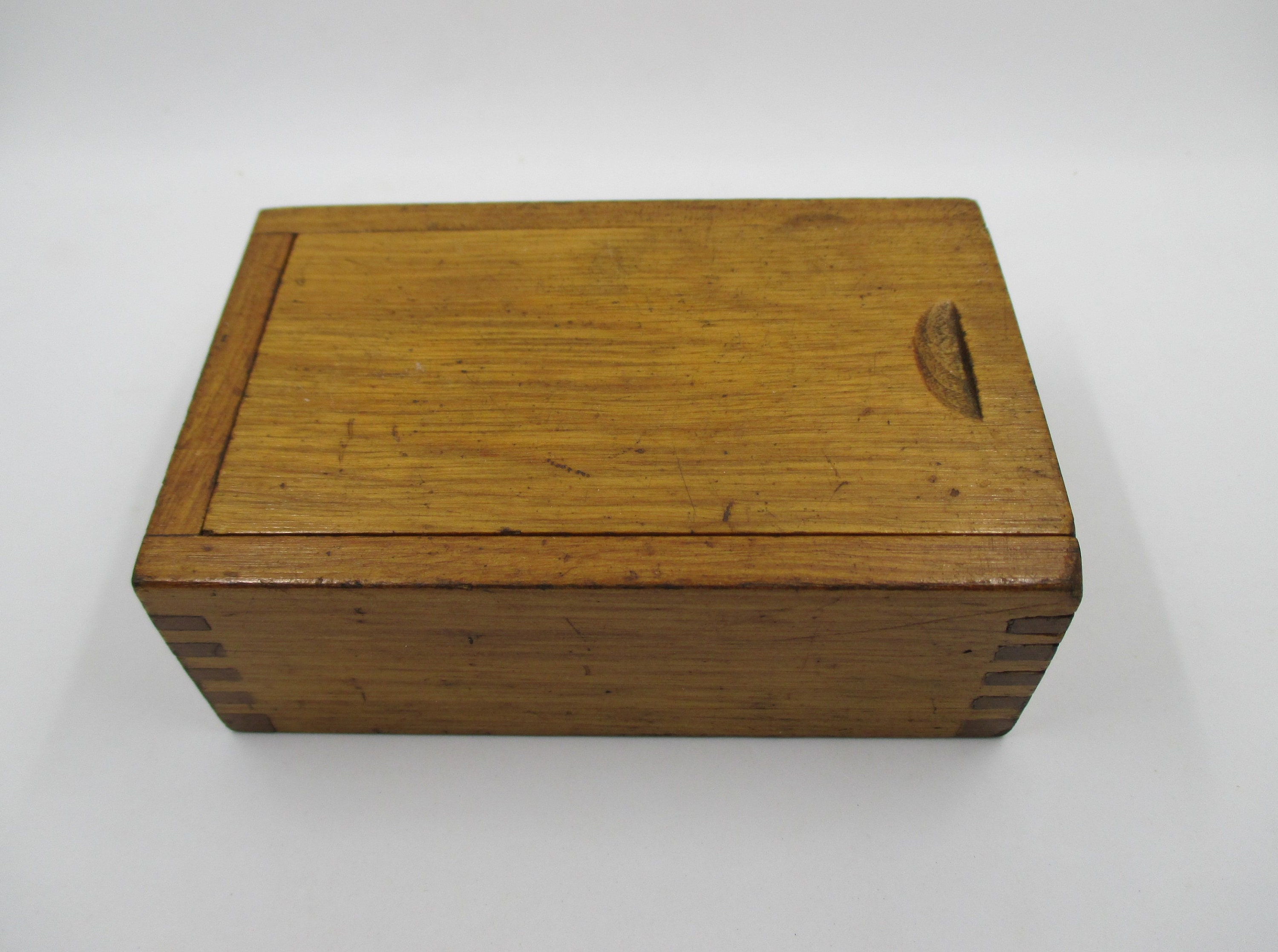 Vintage Sliding Lid Small Wood Box Sliding Top Wood Box Small Wood Tool ...