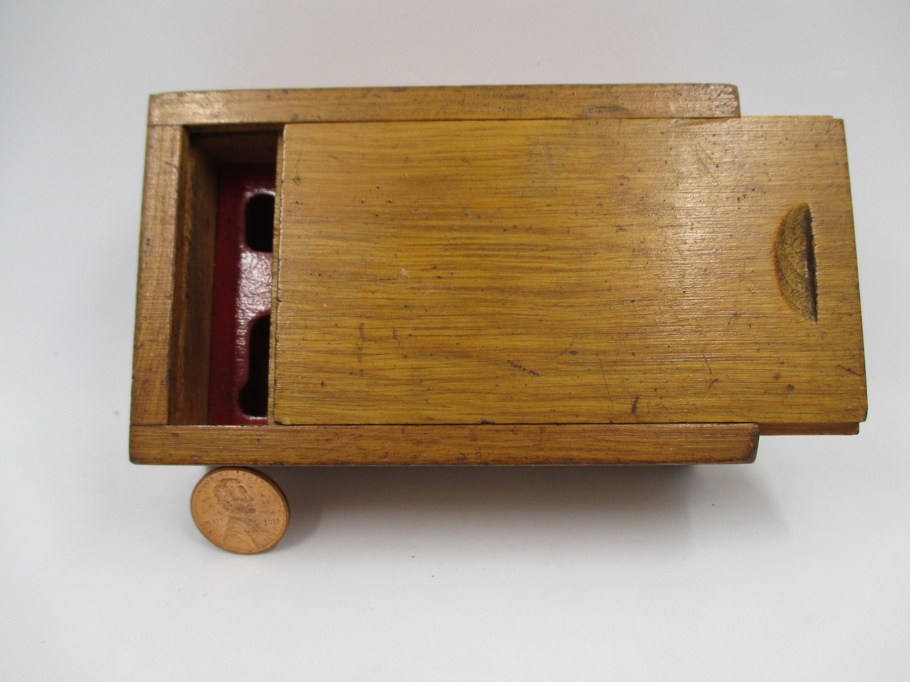 Vintage Sliding Lid Small Wood Box Sliding Top Wood Box - Etsy