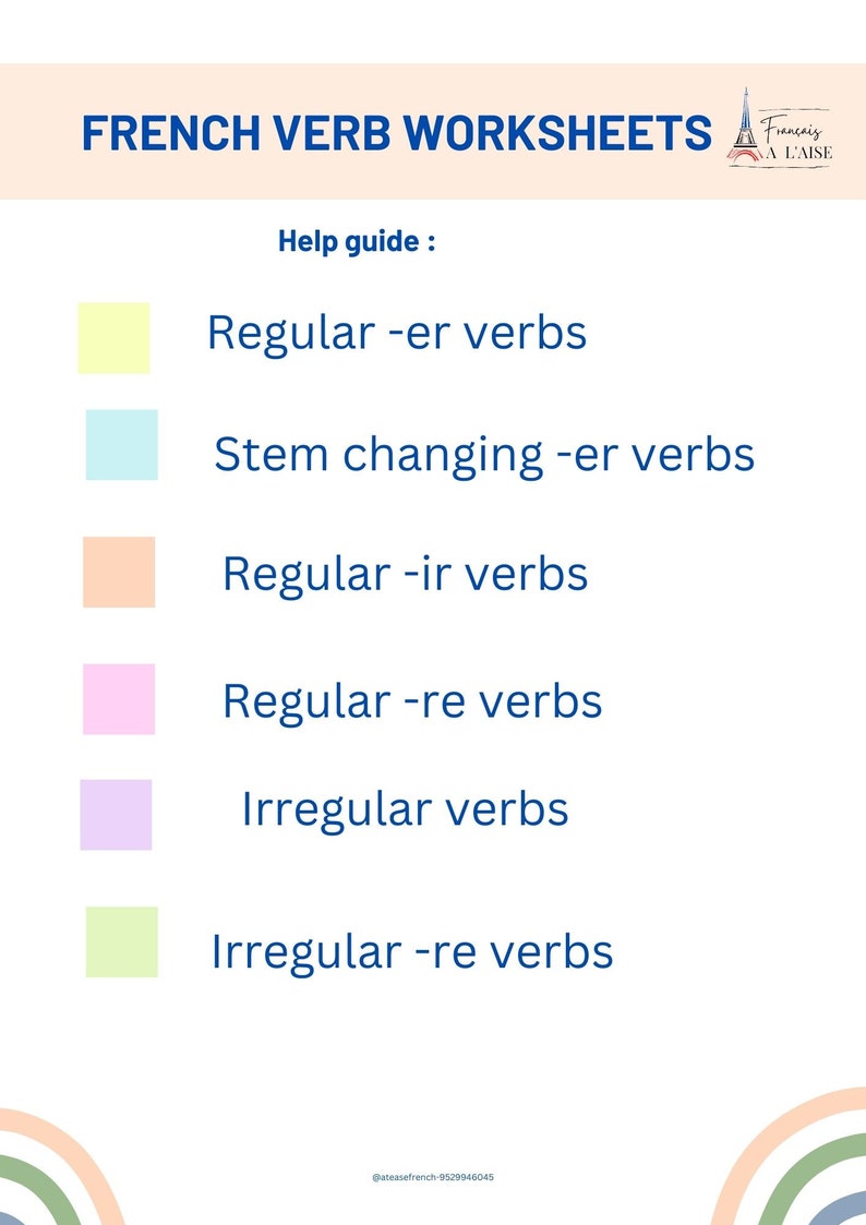 French Verbs Practice Worksheets L Practice Conjugation L Regular ...