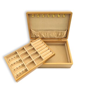 Sunflower Jewelry Box, Custom Hand Painted Gold Wood Jewelry Storage ...