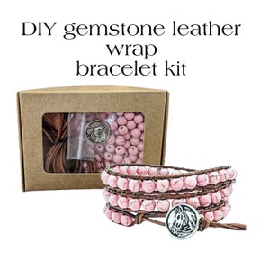 DIY Gemstone Leather Wrap Bracelet Kit: Boho Jewelry Making - Etsy