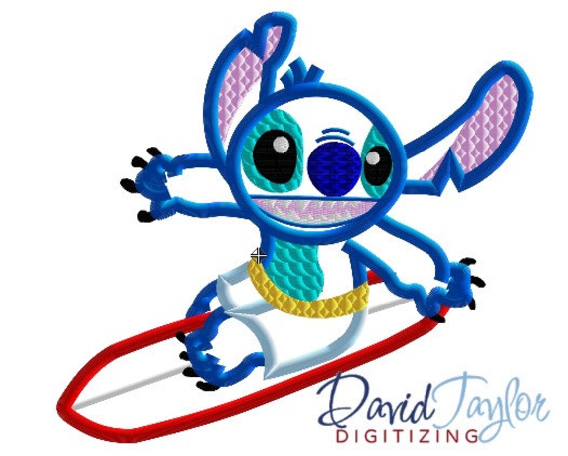 Beach Lilo and Surfboard Stitch 2 Designs 4x4 5x7 6x10 in | Etsy