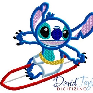 Beach Lilo and Surfboard Stitch 2 Designs 4x4, 5x7, 6x10 in 7 Formats ...