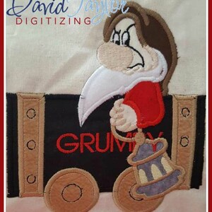 Mine Train Dwarf Grumpy Embroidery Design 4x4 5x7 6x10 7x10 8x10 9 ...