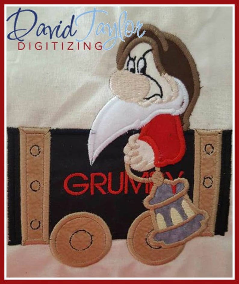Mine Train Dwarf Grumpy Embroidery Design 4x4 5x7 6x10 7x10 - Etsy
