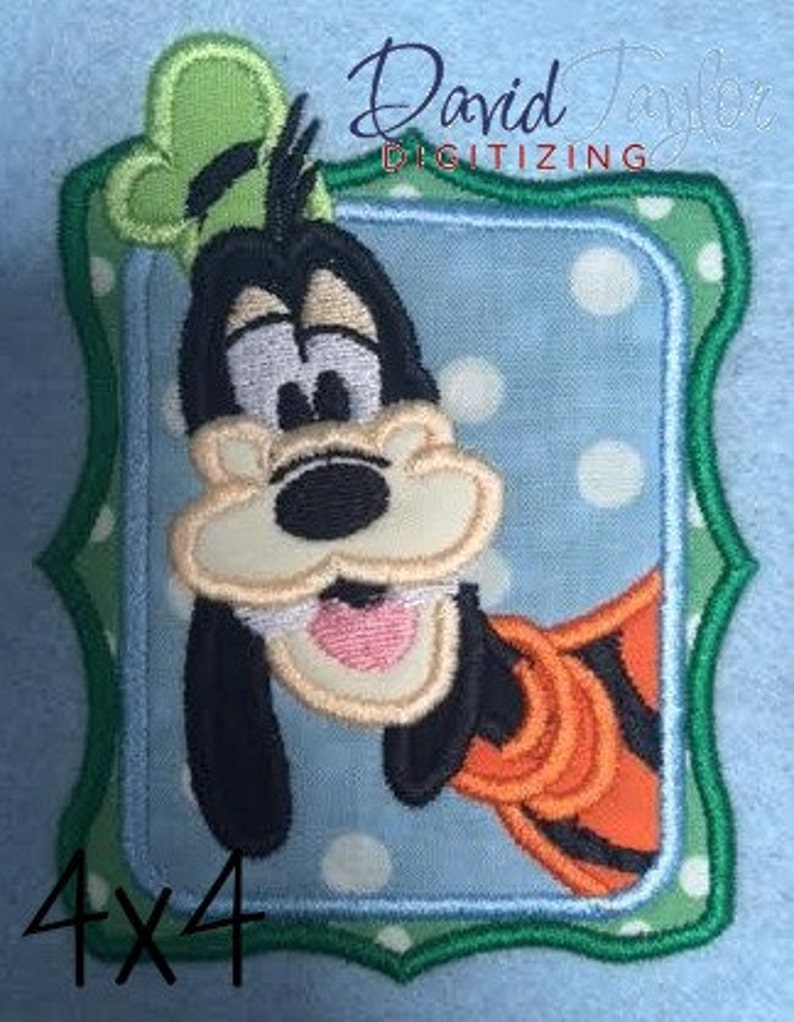 Goofy Frame 4x4 5x7 6x10 and 9x8 in 9 Formats Applique - Etsy