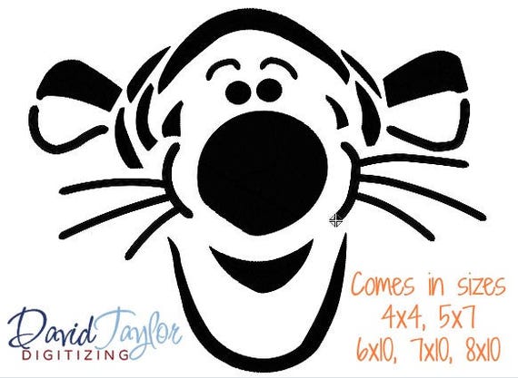 Tigger Face Embroidery Design 4x4 5x7 6x10 7x10 8x10 in 9 | Etsy