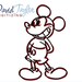 Mickey Grin Sketch Embroidery 4x4, 5x7, 6x10 in 9 Formats Applique ...