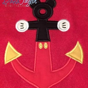 DCL Anchor Mickey 4x4, 5x7 and 6x10 in 7 Formats Applique Instant ...