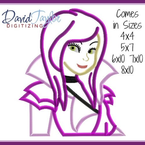 Descendants Mal Icon Embroidery Machine Applique Instant - Etsy