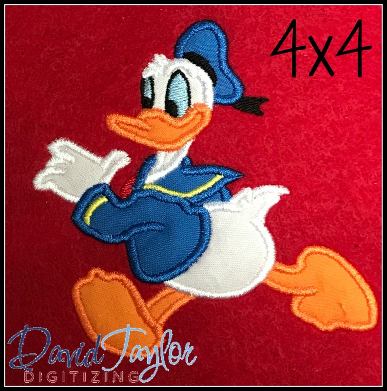 1 Dollar on Website Donald Duck Running Embroidery Design 4x4 - Etsy