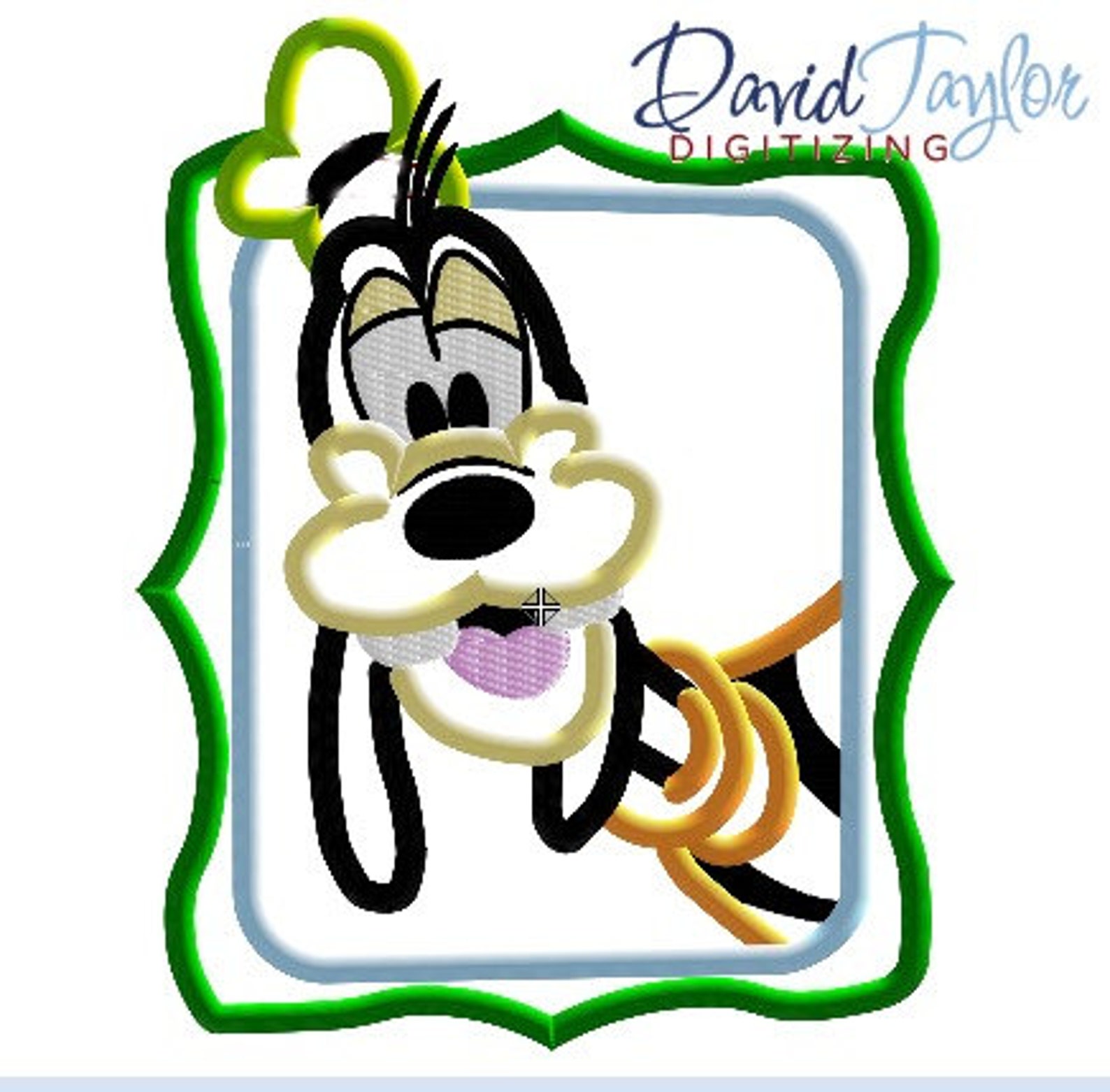 Goofy Frame 4x4 5x7 6x10 and 9x8 in 9 Formats Applique - Etsy
