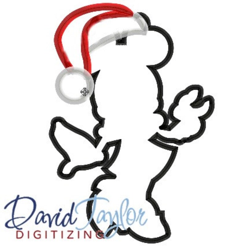 Mickey & Minnie Mouse Santa Silhouette 2 Embroidery Machine - Etsy