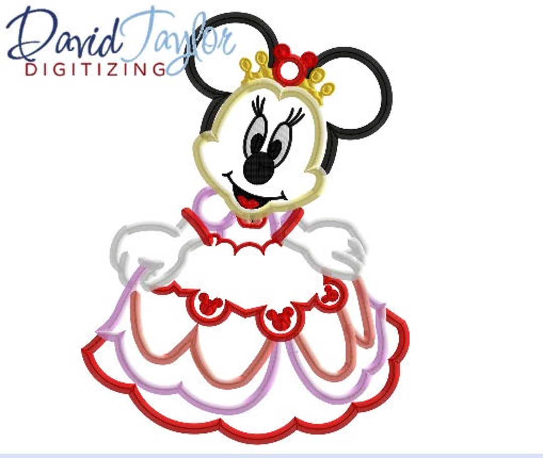 Princess Minnie Embroidery Design 4x4, 5x7, 6x10, 7x10 in 9 Formats ...