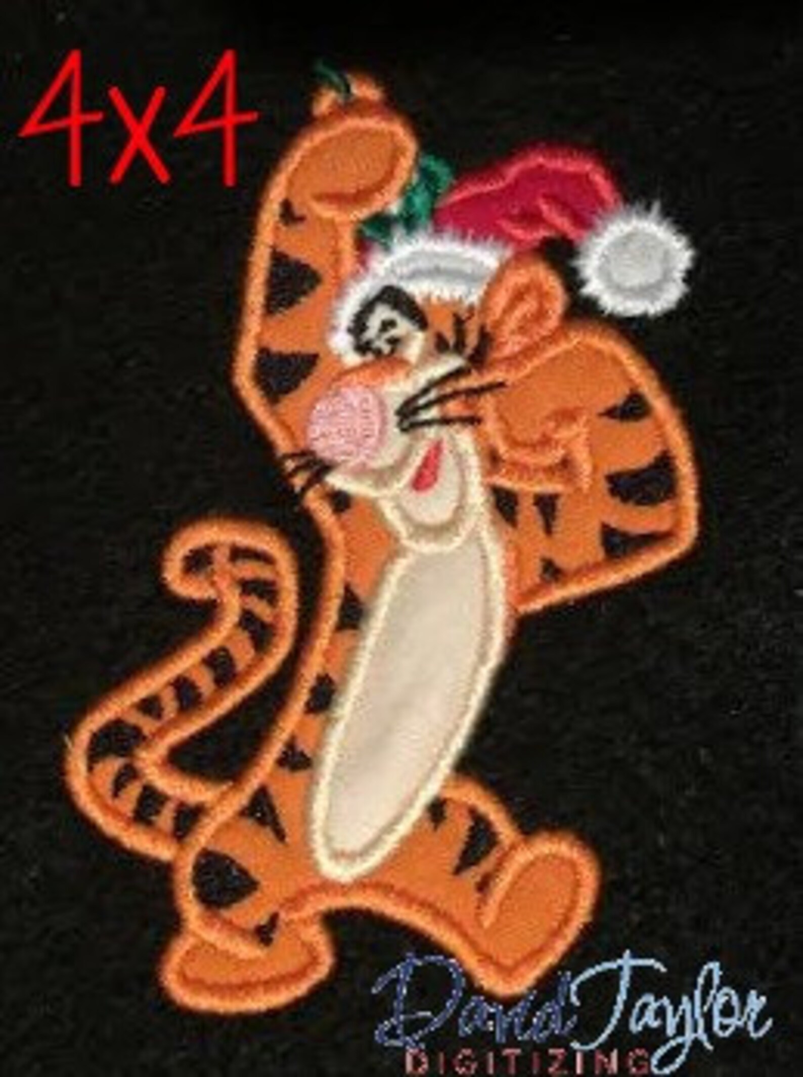 Christmas Tigger Santa Hat 4x4 5x7 6x10 and 7x10 in 9 - Etsy