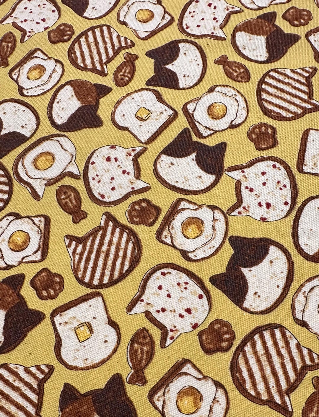 Bread Pastry Fabric in Yellow All Cotton Canvas Ships From USA - Etsy