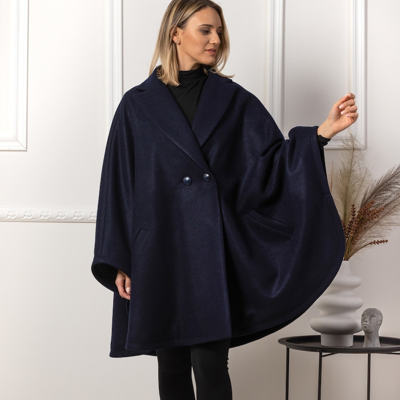 Wool Cape Coat - Etsy