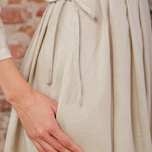 Modest Prairie Dress, Natural Linen Farm Style Dress, Vintage Inspired ...