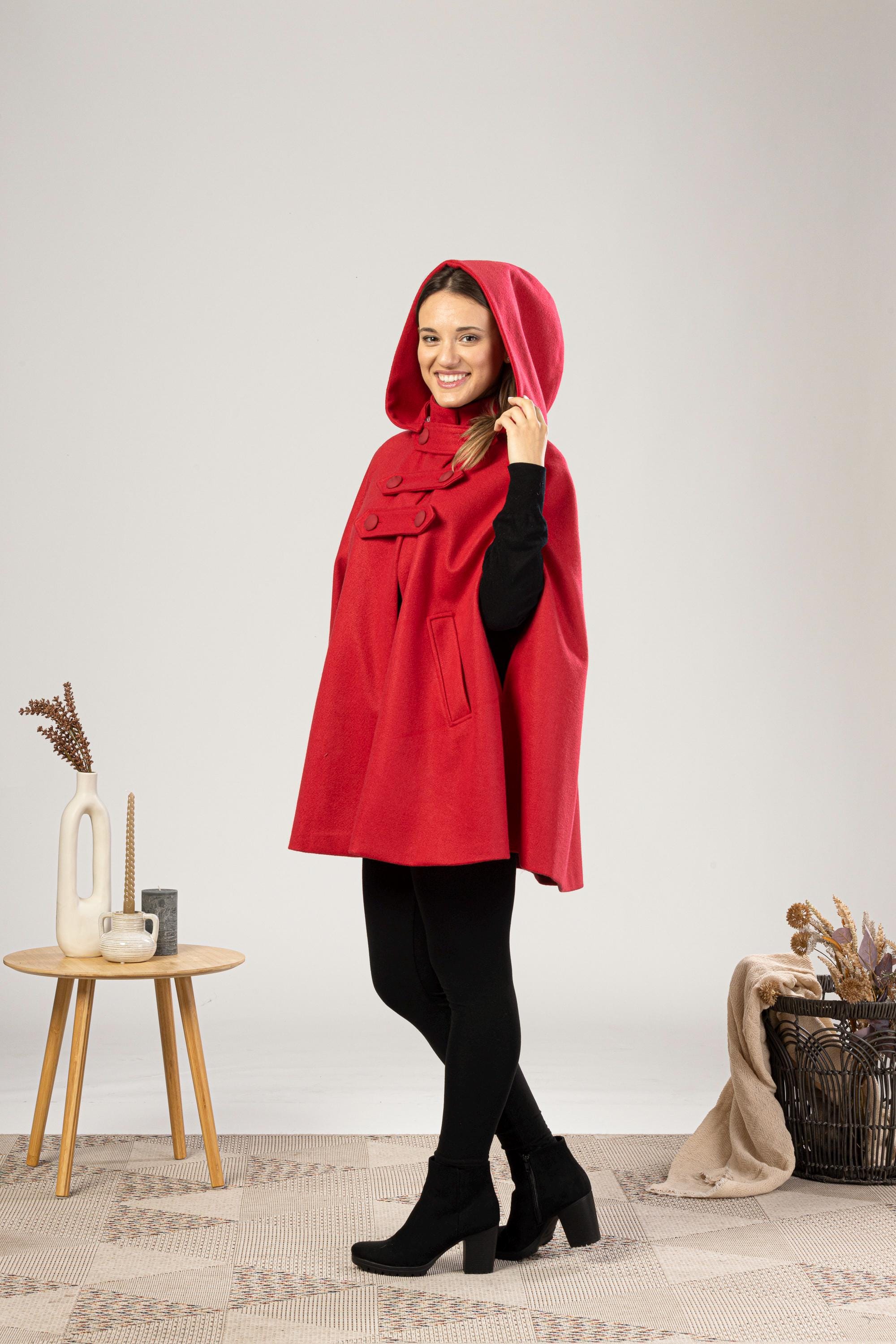 Elven Forest Cape Coat With Roomy Hood, Large Blazer Cloak With Buttons ...