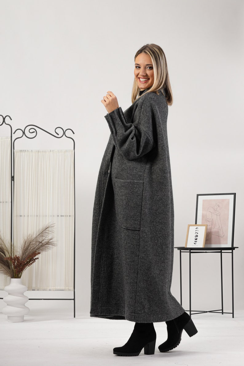 Floor Length Sweater Cardigan Coat, Maxi Duster Wool Cardigan ...