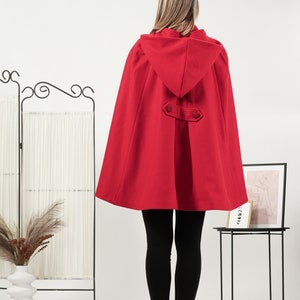 Wool Hooded Cape Coat Winter Cloak Women Plus Size Cape - Etsy