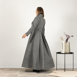 Victorian Edwardian Maxi Wool Mix Coat, Princess Cut Winter Overcoat ...