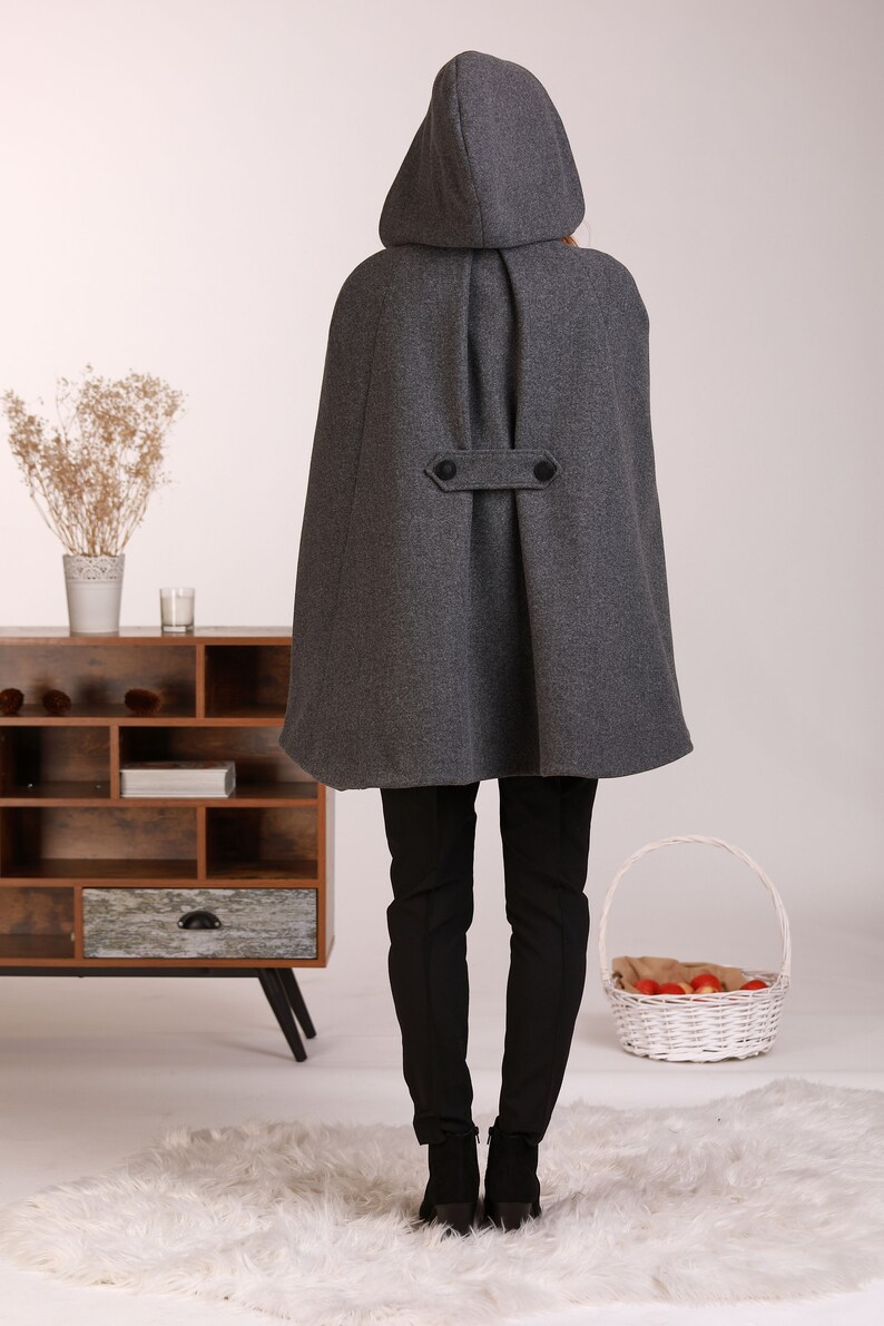 Wool Hooded Cape Coat Winter Cloak Women Plus Size Cape - Etsy