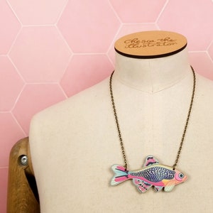 Galaxy Rasbora Tropical Fish Necklace ~ Chunky Maximalist Quirky ...