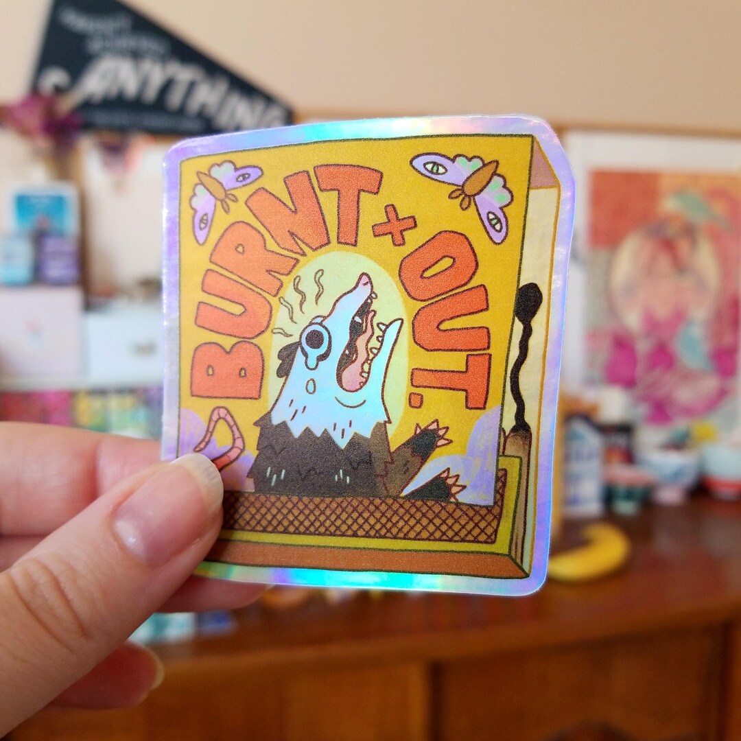 Burnt Out ~ Screaming Possum Matchbox, Autism ADHD Funny Holographic ...