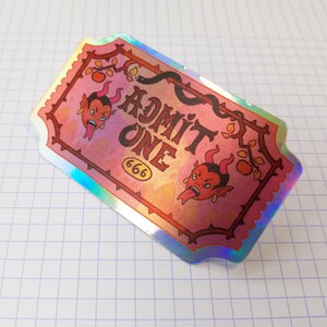 Admit One Ticket to Hell ~ Funny Holographic Laptop Sticker - Etsy