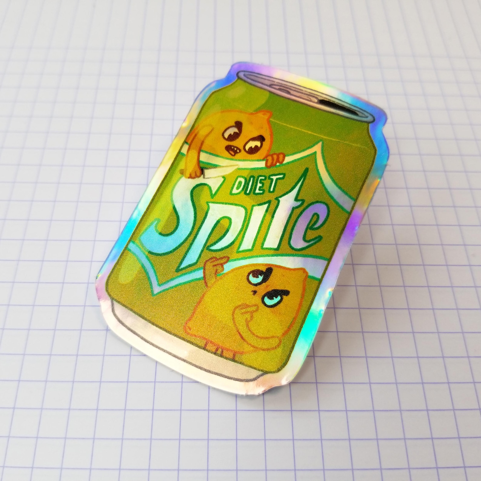 Diet Spite ~ Cute Can of Angry Lemon Soda Funny Holographic Laptop ...