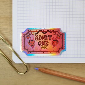 Admit One Ticket to Hell ~ Funny Holographic Laptop Sticker - Etsy
