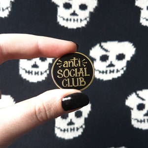 Anti Social Club Hard Enamel Pin Badge - Etsy