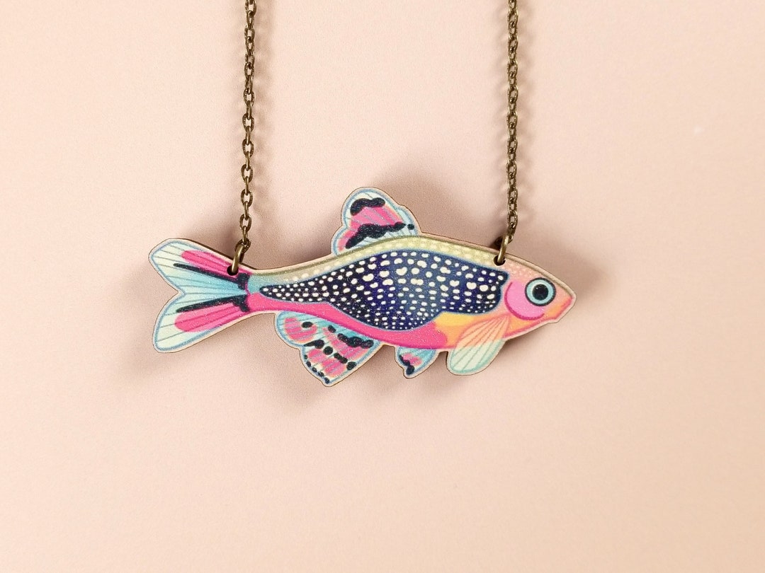 Galaxy Rasbora Tropical Fish Necklace ~ Chunky Maximalist Quirky ...
