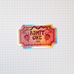Admit One Ticket to Hell ~ Funny Holographic Laptop Sticker - Etsy