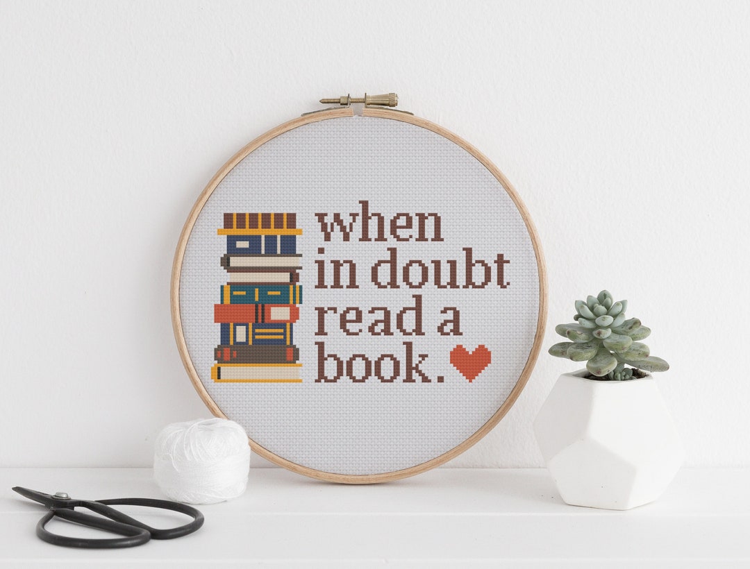 Modern Cross Stitch Pattern Read A Book PDF - Instant Download ...