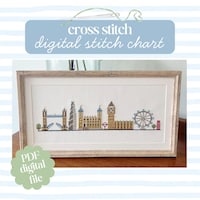London Calling: Big Ben and Thames Cross Stitch Pattern. Counted Cross ...