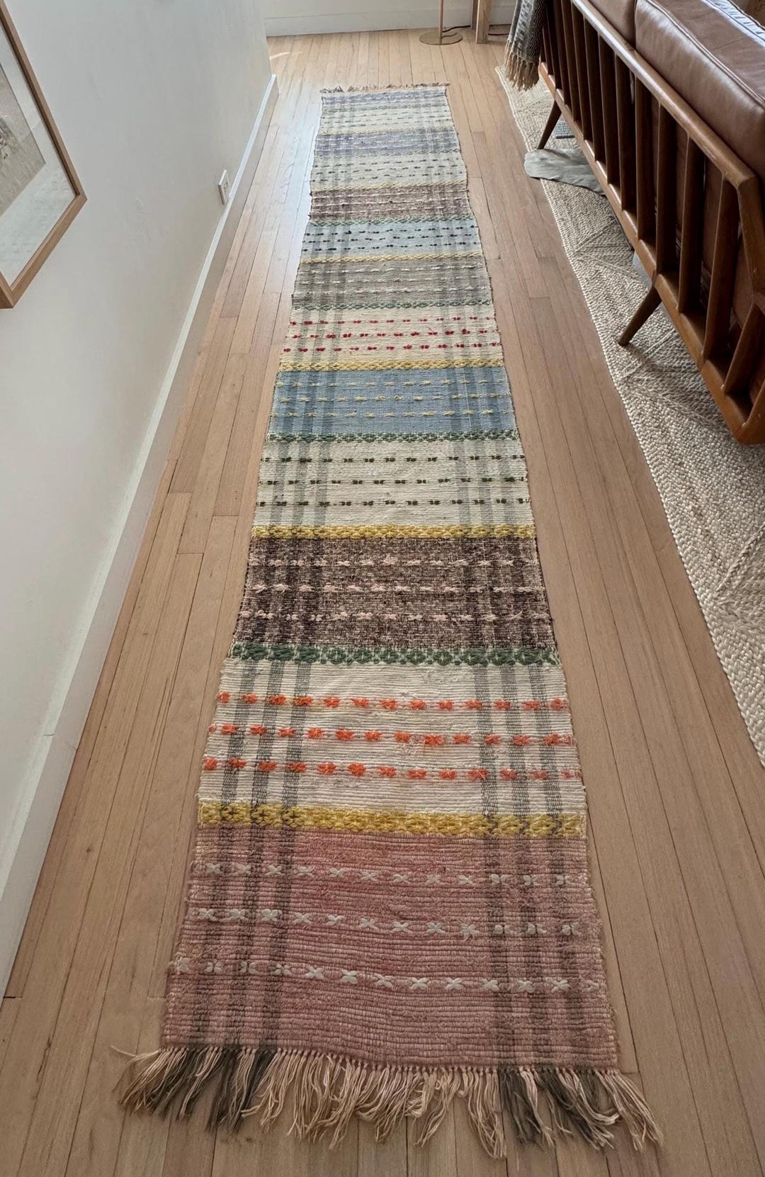 Vintage Extra Long Rag Rug Runner 12’x2’ - Etsy