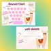 Reward Chart, Printable Llama Reward Chart, Kids Llama Reward Chart ...