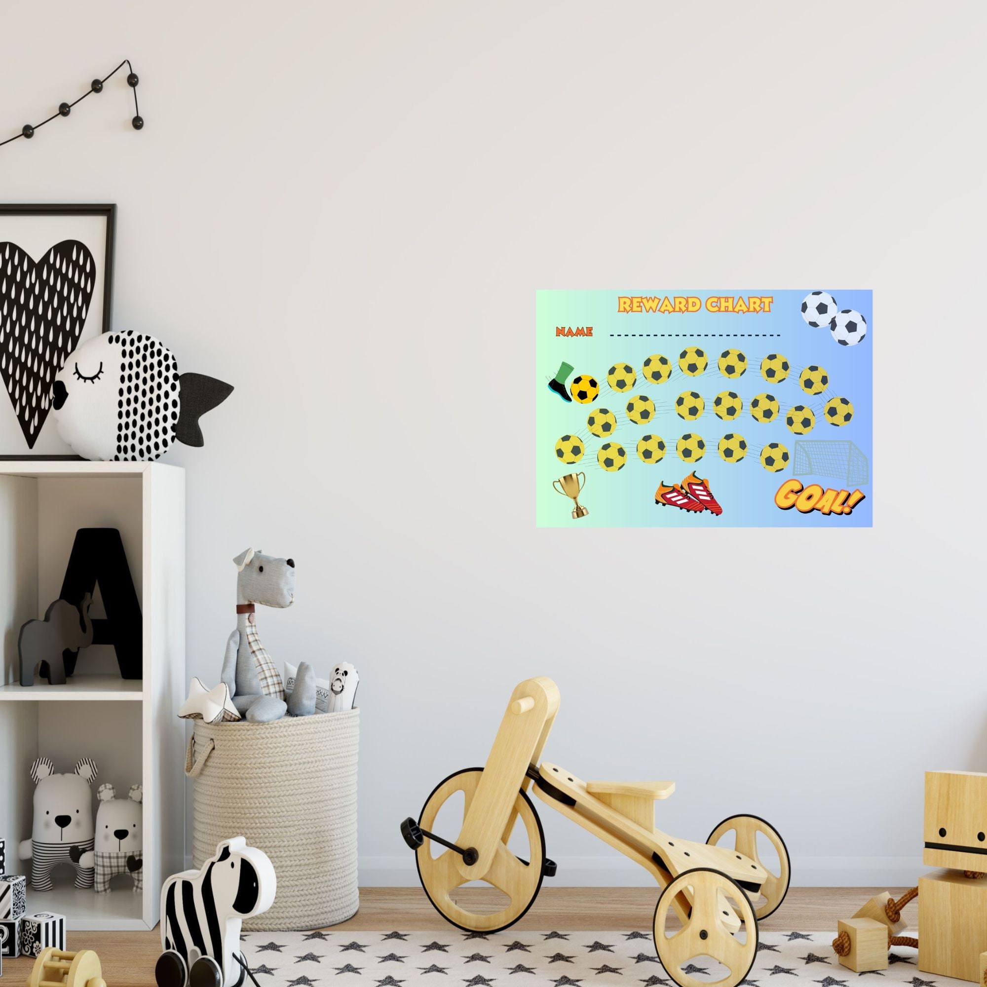 Reward Chart, Printable Football Reward Chart, Kids Football Reward ...