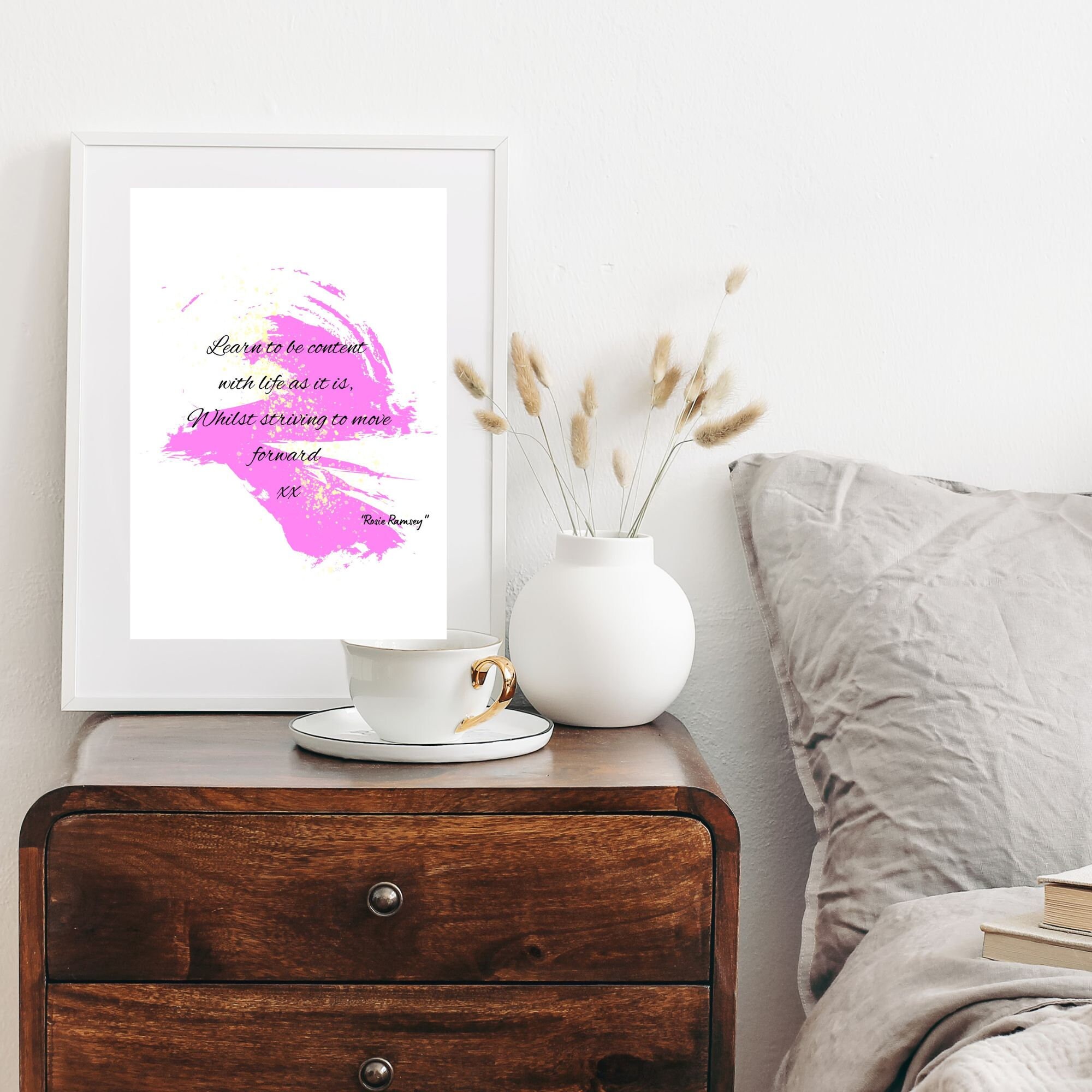 Content With Life Printable Wall Art, Colourful Print, Poster ...
