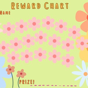 Reward Chart, Printable Flowers Reward Chart, Kids Flowery Reward Chart ...