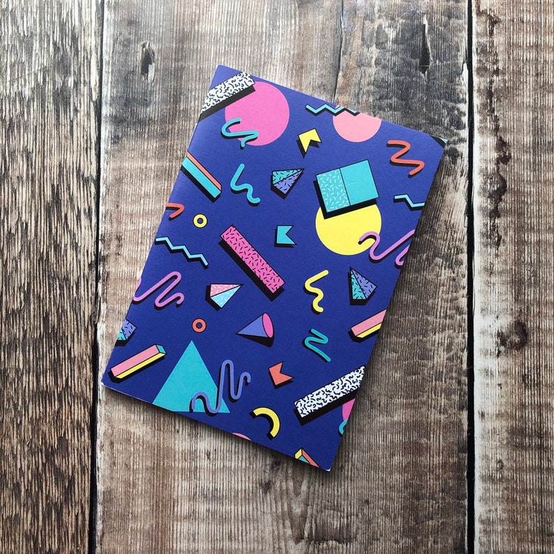 Super Cool Bright 80s Notebooks A6 Plain Recycled Paper - Etsy