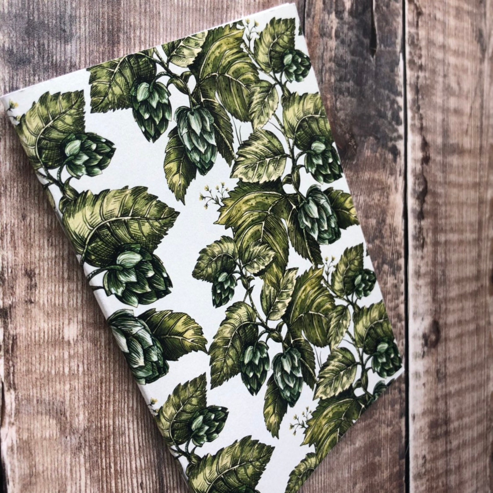 Beautiful Green Leaf Design Notebook A6 Plain Recycled Paper - Etsy
