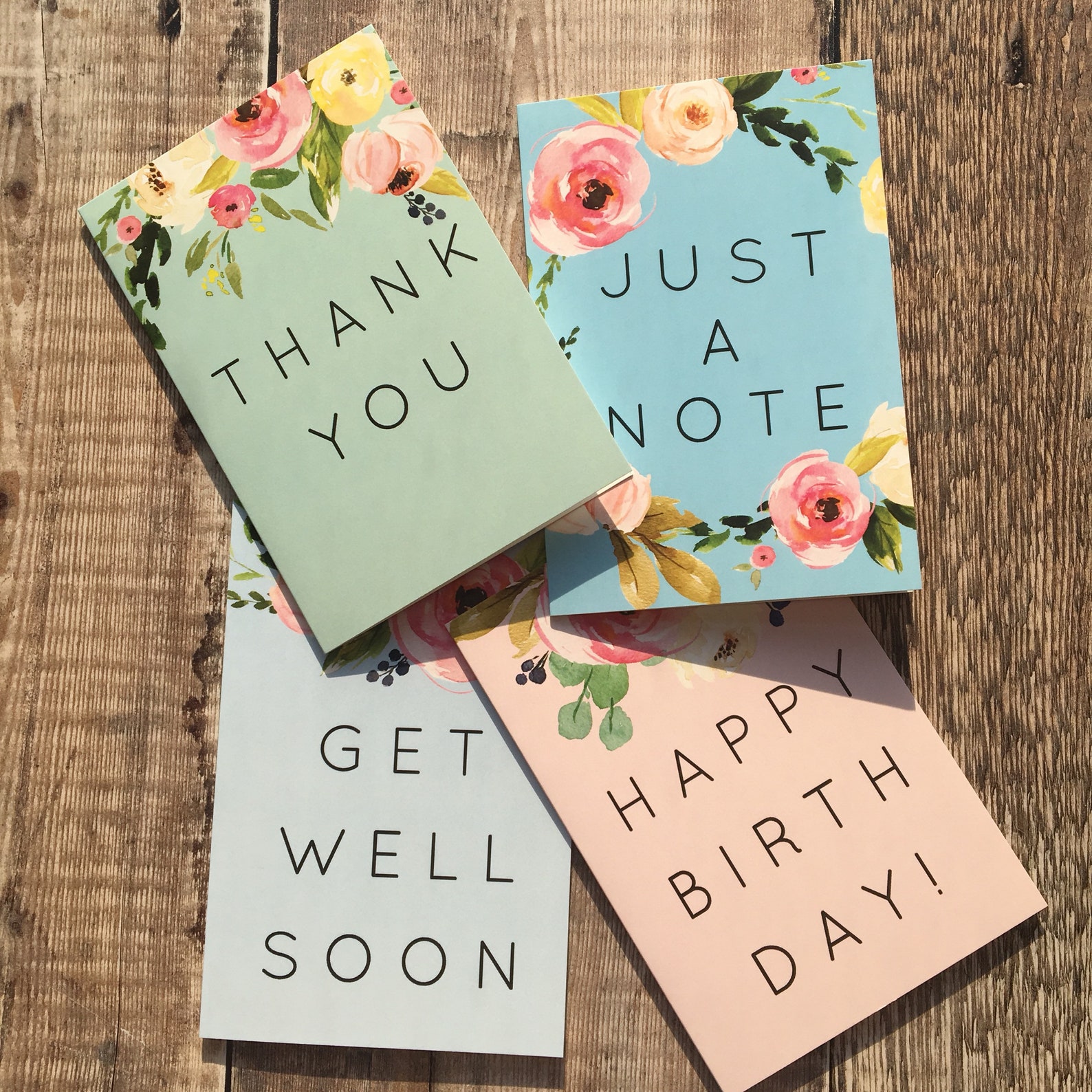 Floral Get Well Soon A6 Blank Card With Kraft Envelope | Etsy