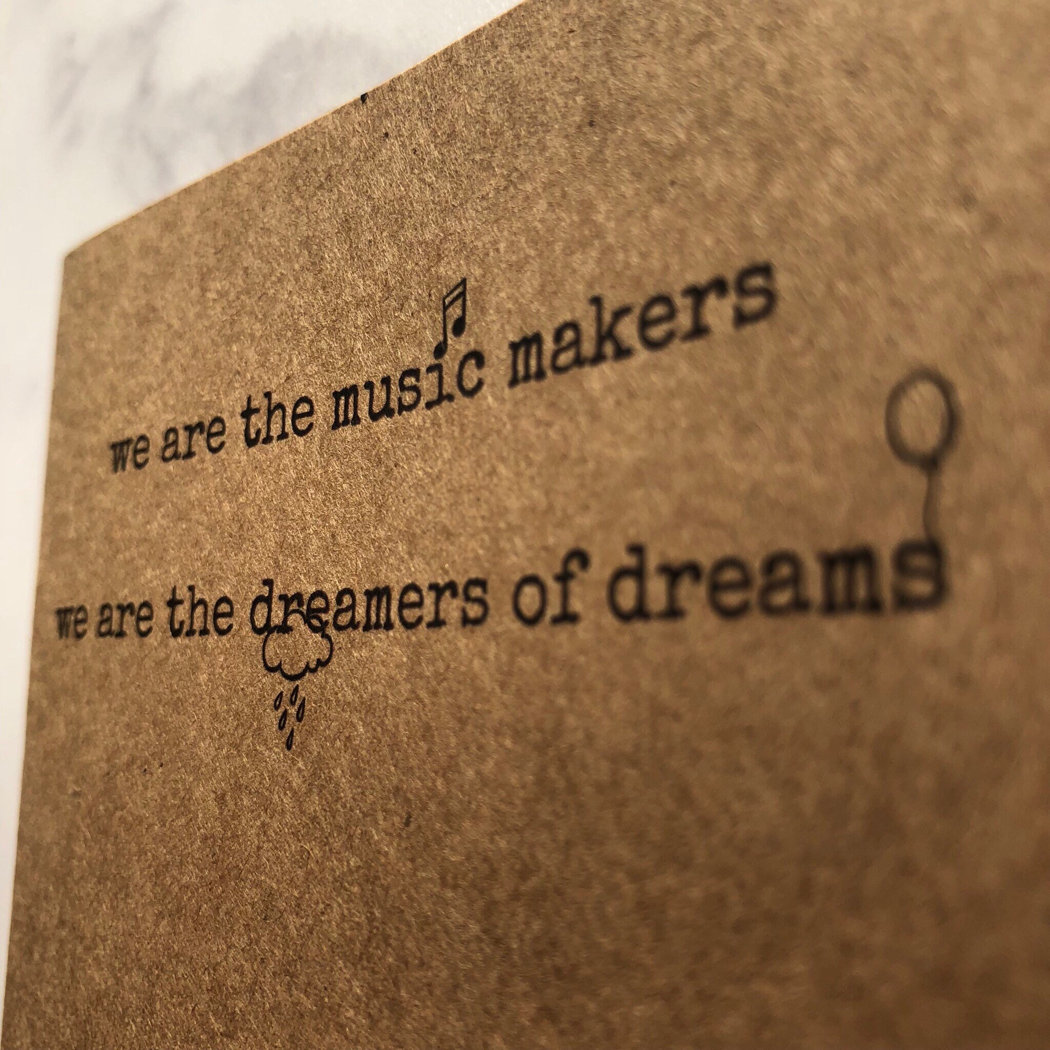 A6 Kraft Notebook, Dotted, With Quote we Are the Music Makers, We Are ...