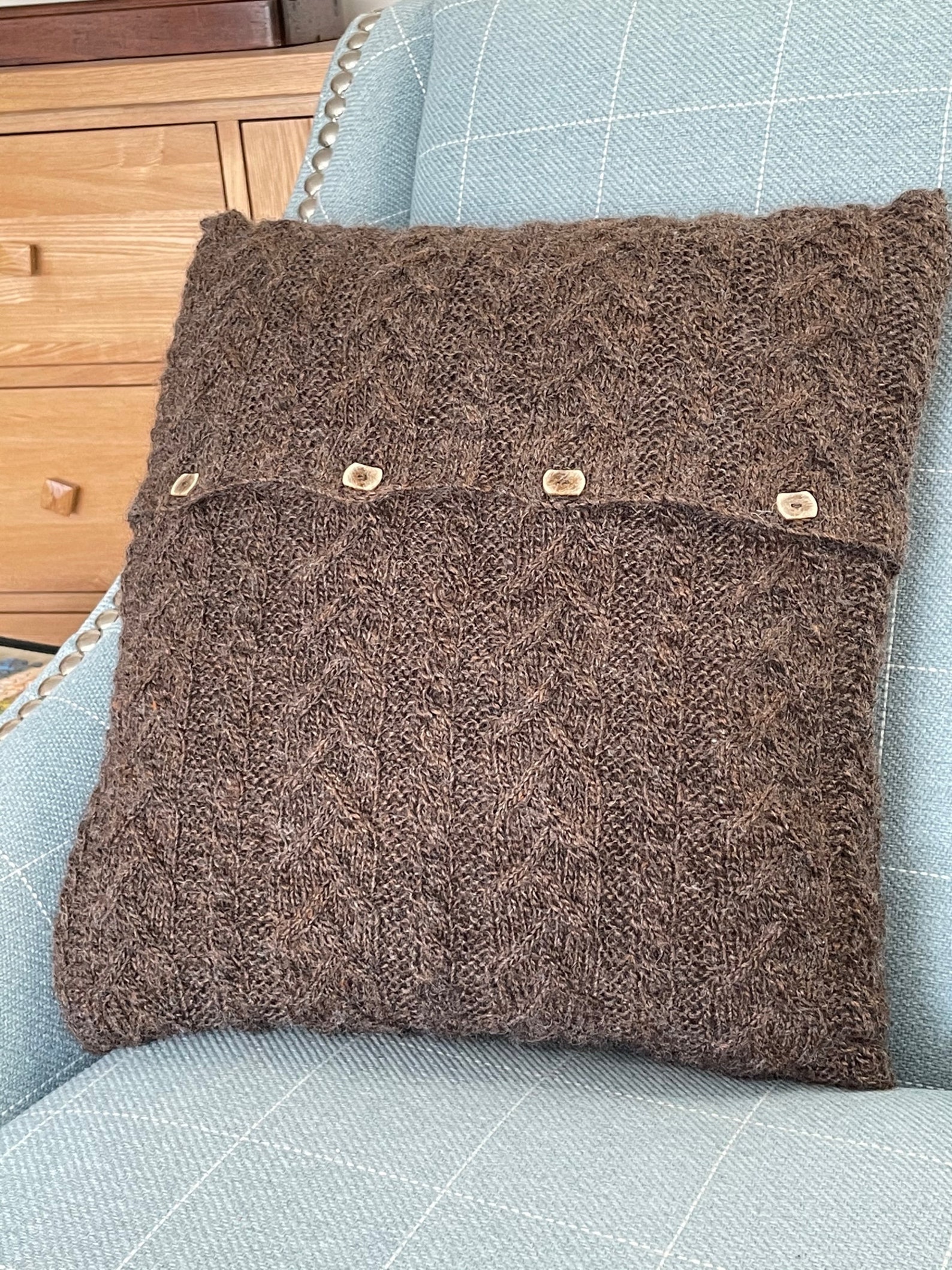 Knitting pattern cabled DK cushion cover Forestry 16 | Etsy