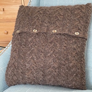Knitting Pattern Cabled DK Cushion Cover Forestry 16 - Etsy
